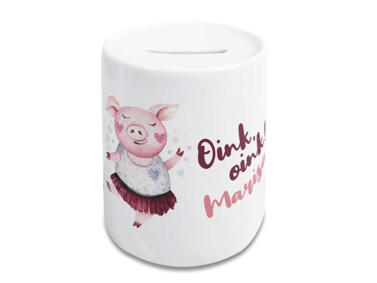 Spardose personalisiert mit Name Pferd mit Fohlen - Geschenkidee