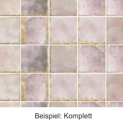 Fliesenaufkleber Bad & Küche Textur Shabby Chic Altrosa Gold