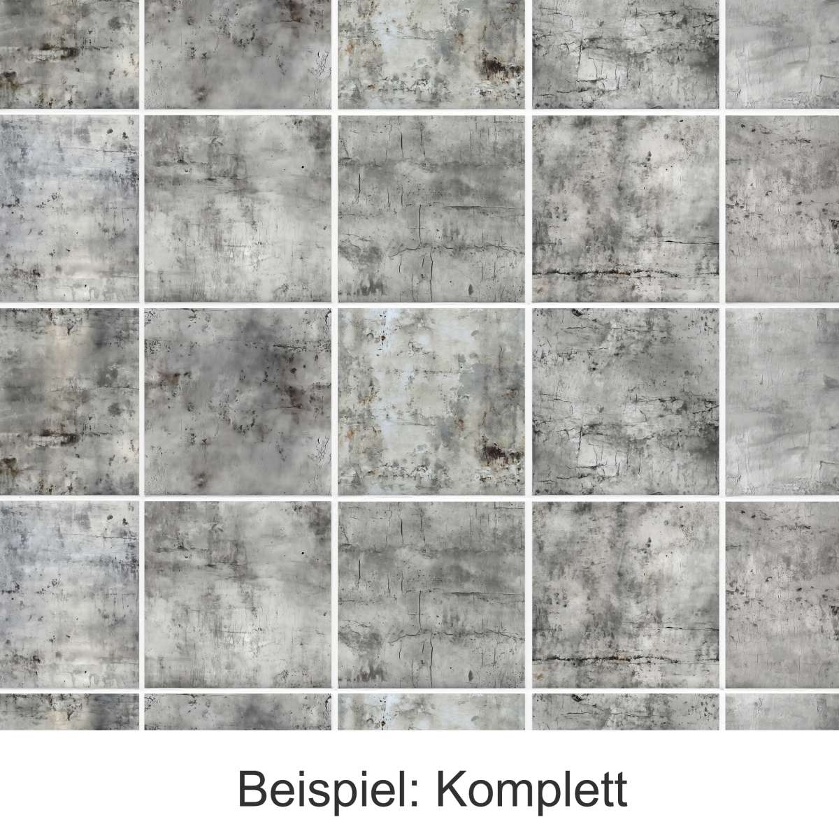 Selbstklebende Fliesenaufkleber Bad & Küche Graustein Optik Textur