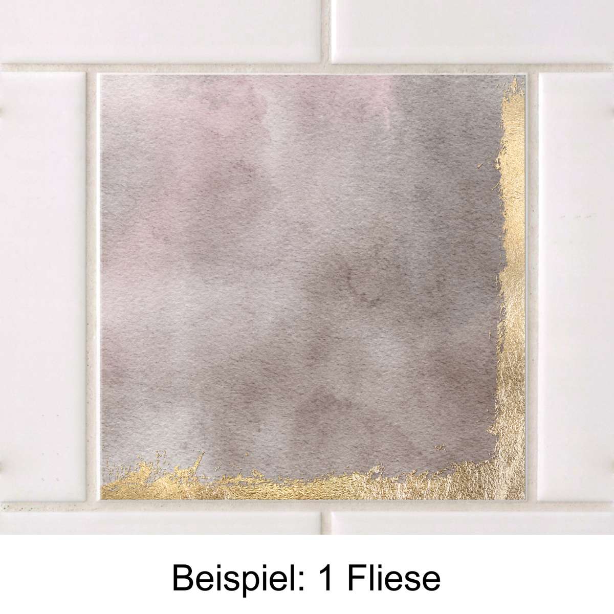 Fliesenaufkleber Bad & Küche Textur Shabby Chic Altrosa Gold