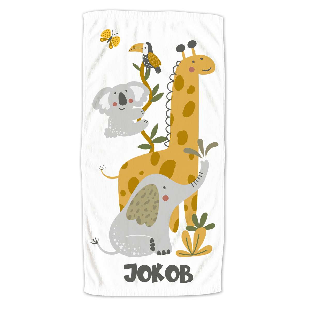 Kinder Handtuch mit rosa Einhorn, mit Wunschname