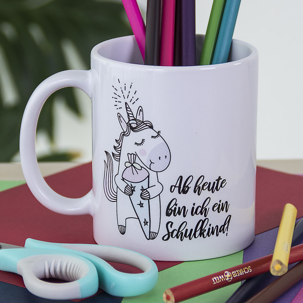 Personalisierte Tasse - Geschenk Einschulung Mädchen - Rehkitz Motiv